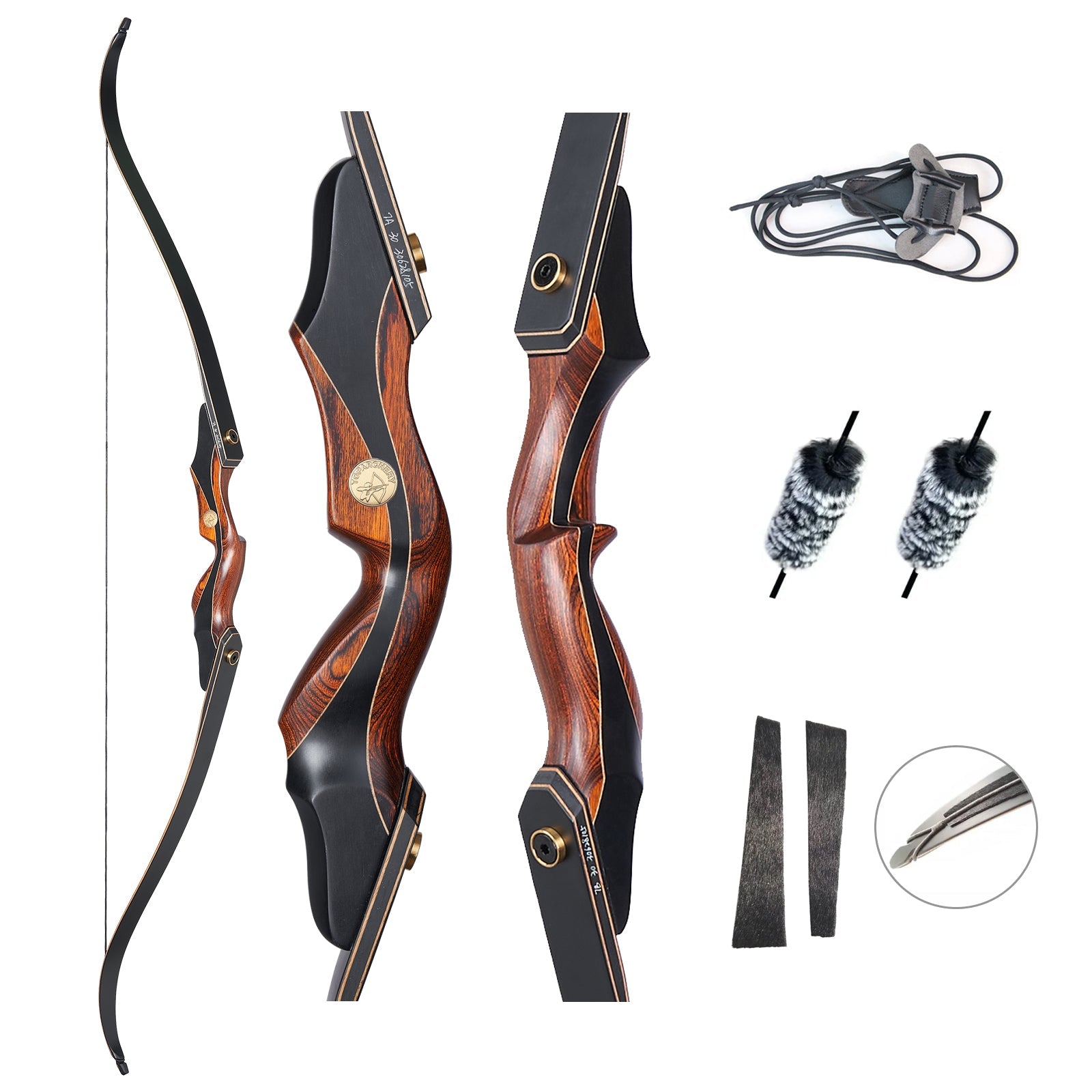 Archery 60" Hunting Recurve Bow Takedown Wood Laminated Bow RH for Out – TopArchery