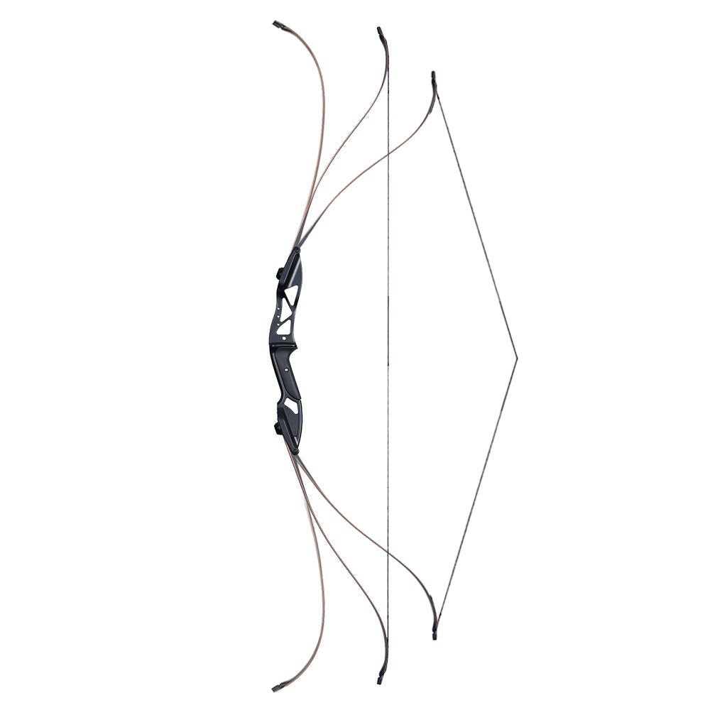 56" Archery Takedown Recurve Laminated Bow RH Aluminum Riser Hunting B ...