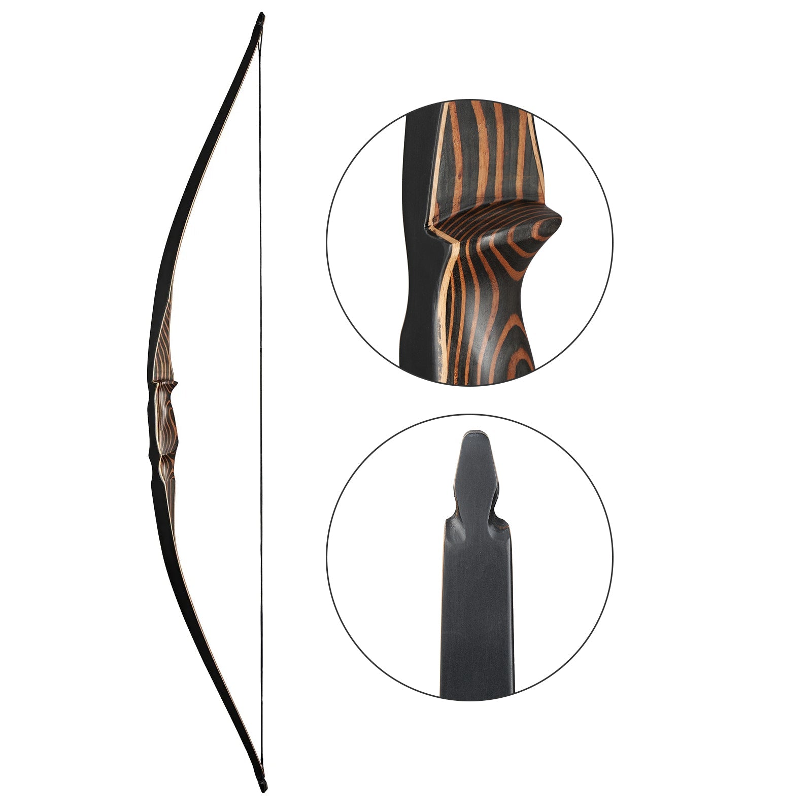 54" Archery Traditional Recurve Hunting Bow Right Hand Handmade Wooden ...