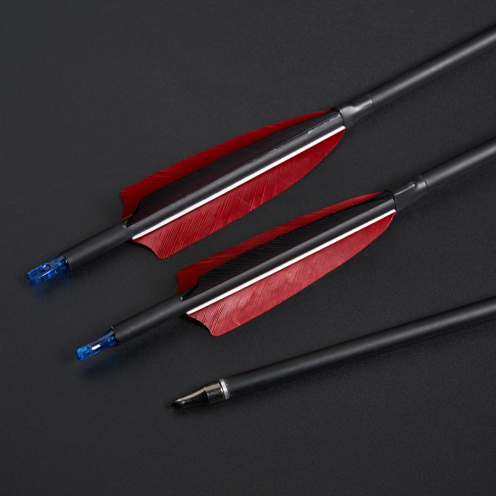 60" Archery Recurve Bow and Arrows Set Feather Fletched Carbon Arrows ...