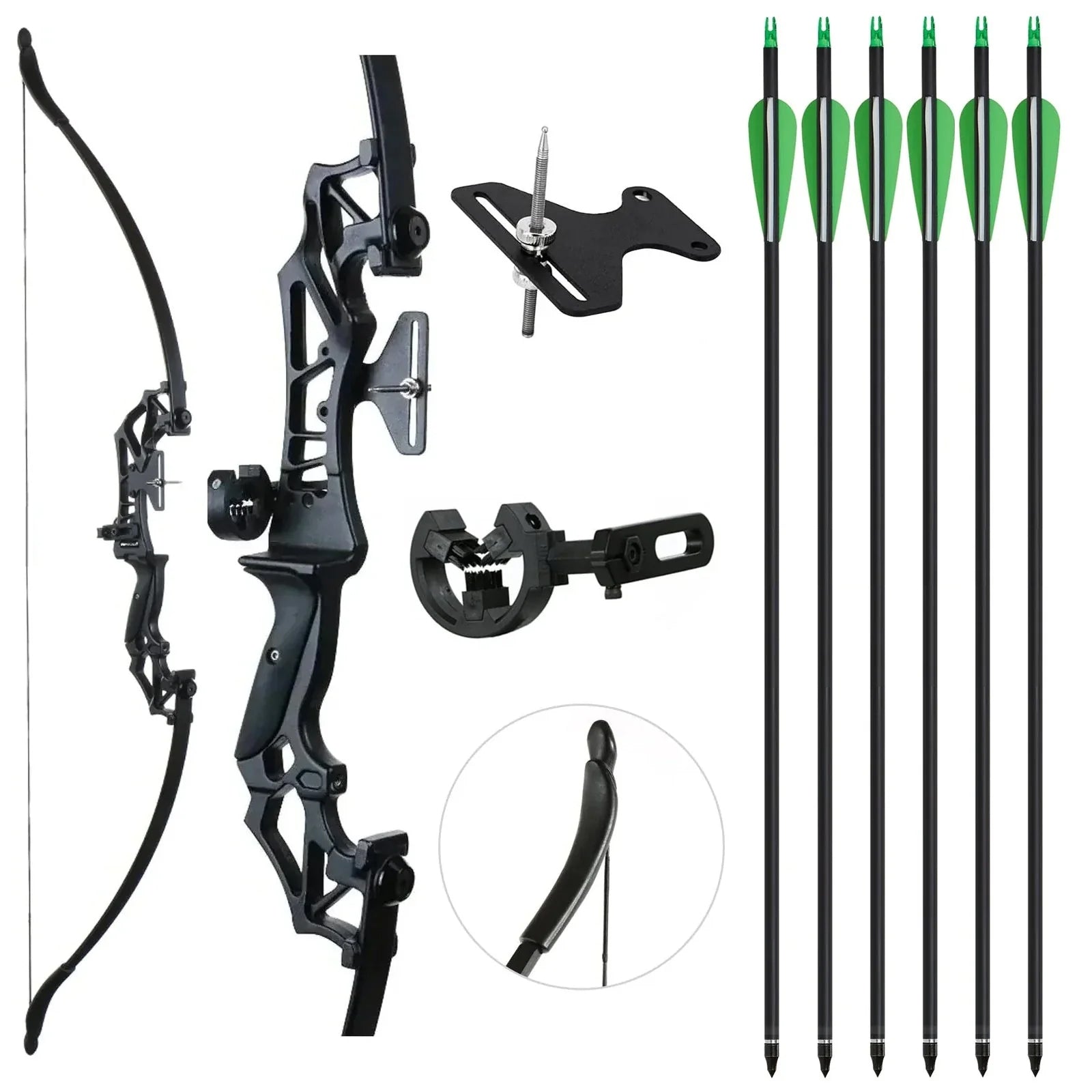 Archery 53" Takedown Recurve Bow and Arrows Set for Beginner Practice ...