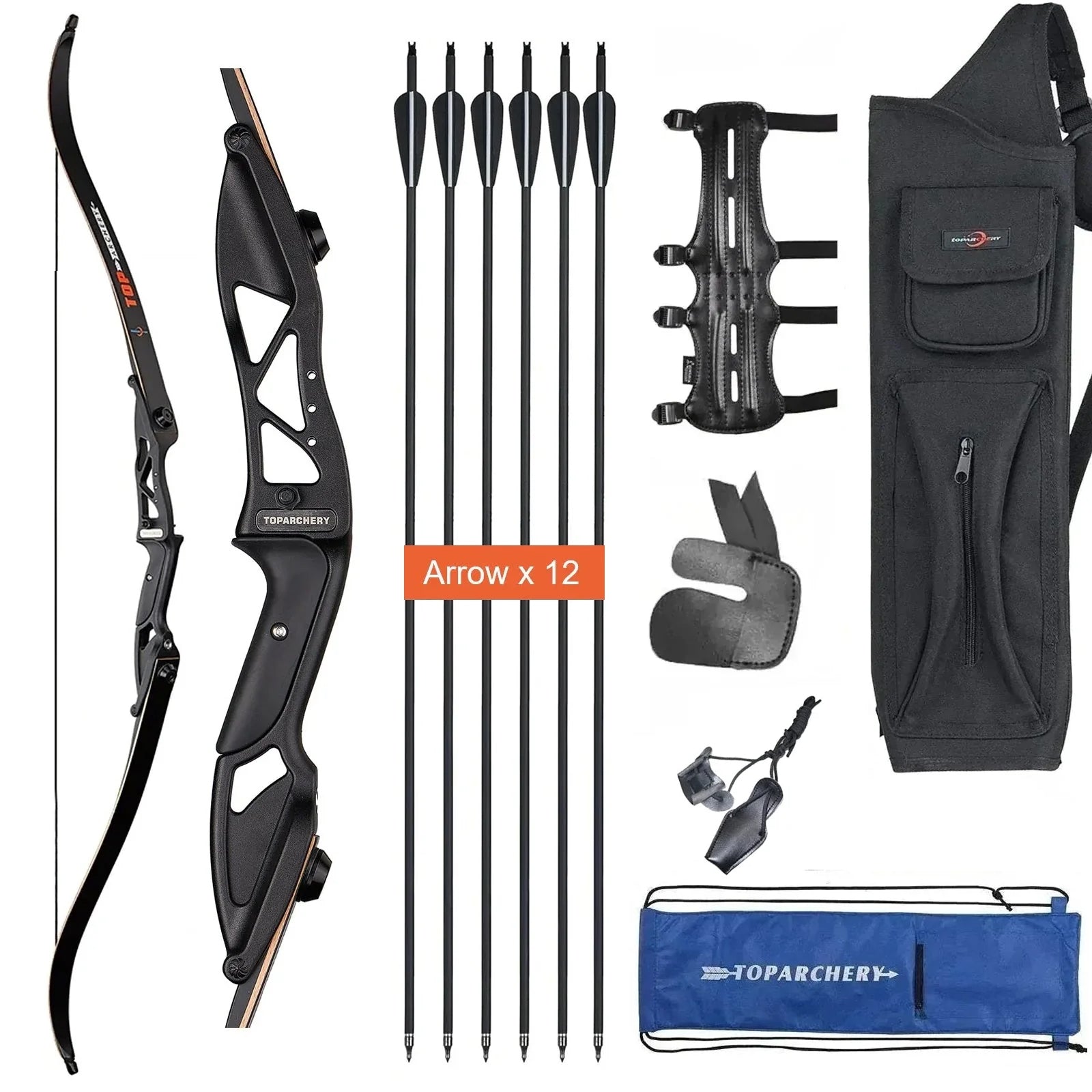Archery 56" Takedown Recurve Bow Set Beginner Right Hand Bow 12pcs Car ...
