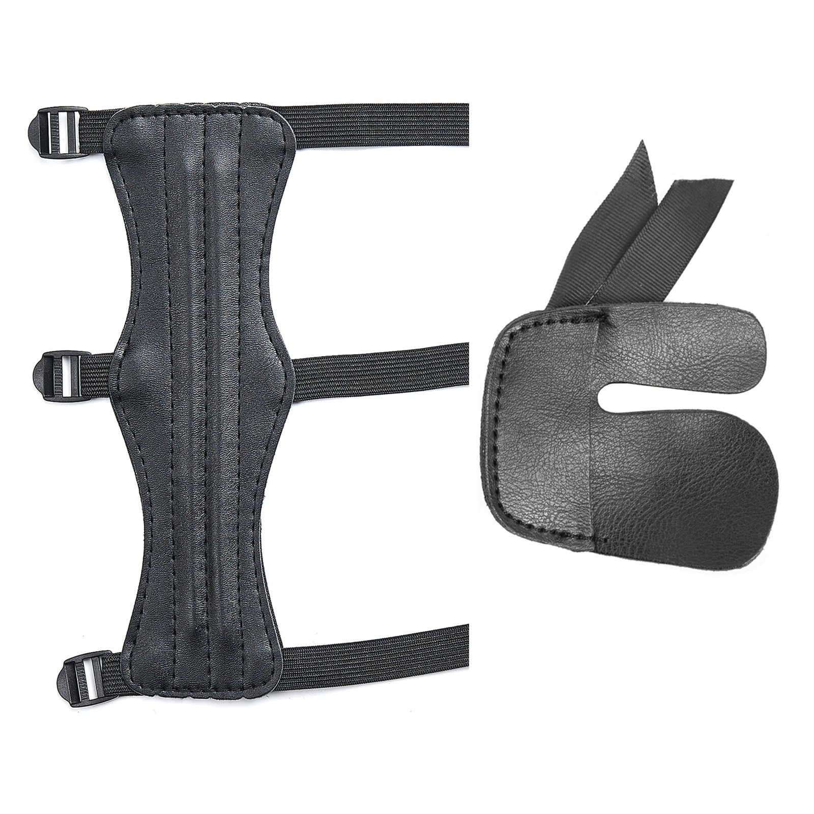 Archery 3-Strap Leather Arm Guard and Finger Tab Kit – TopArchery