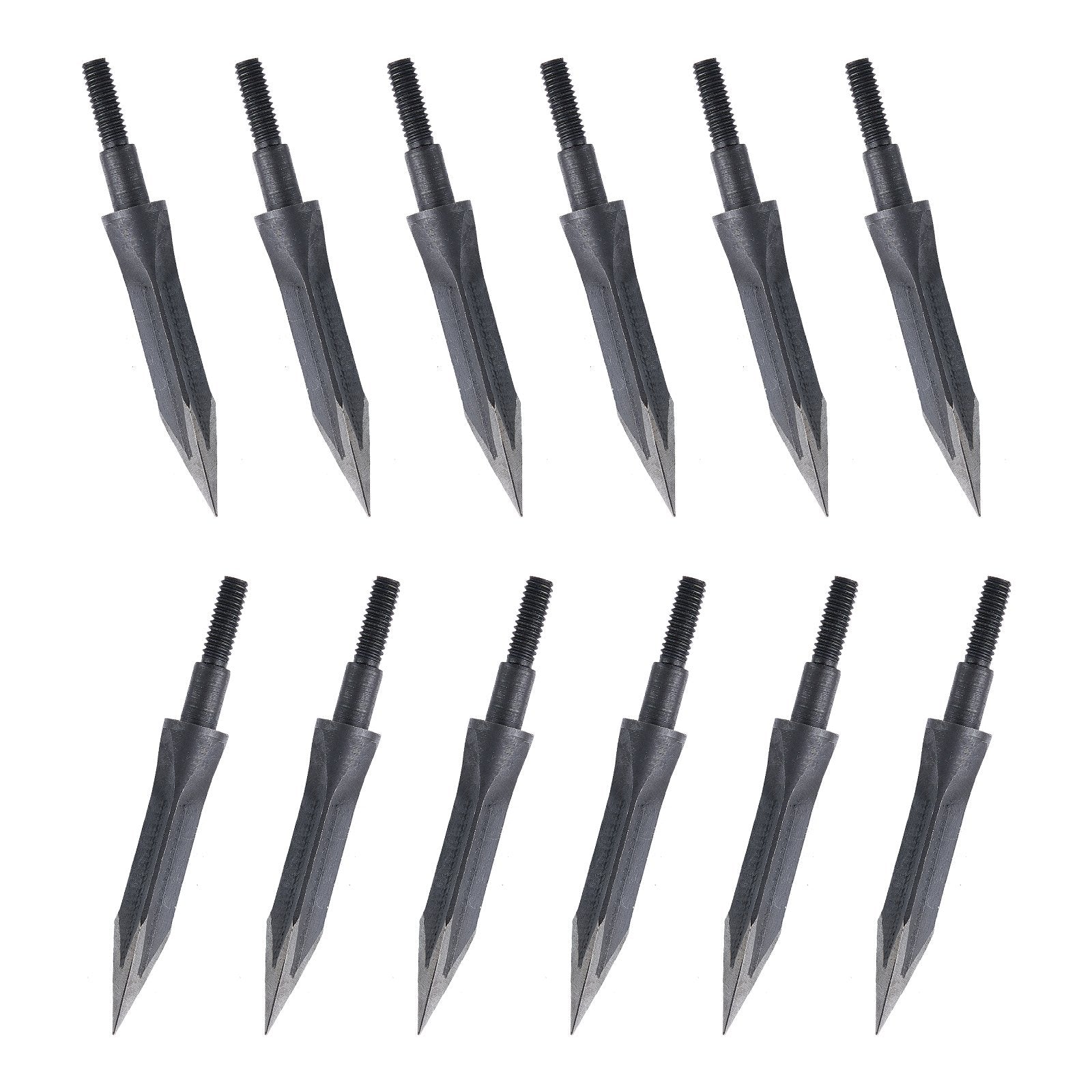 12Pcs 125Grain Carbon Steel Arrow Tip 3 Blades Traditional Hunting Arr ...