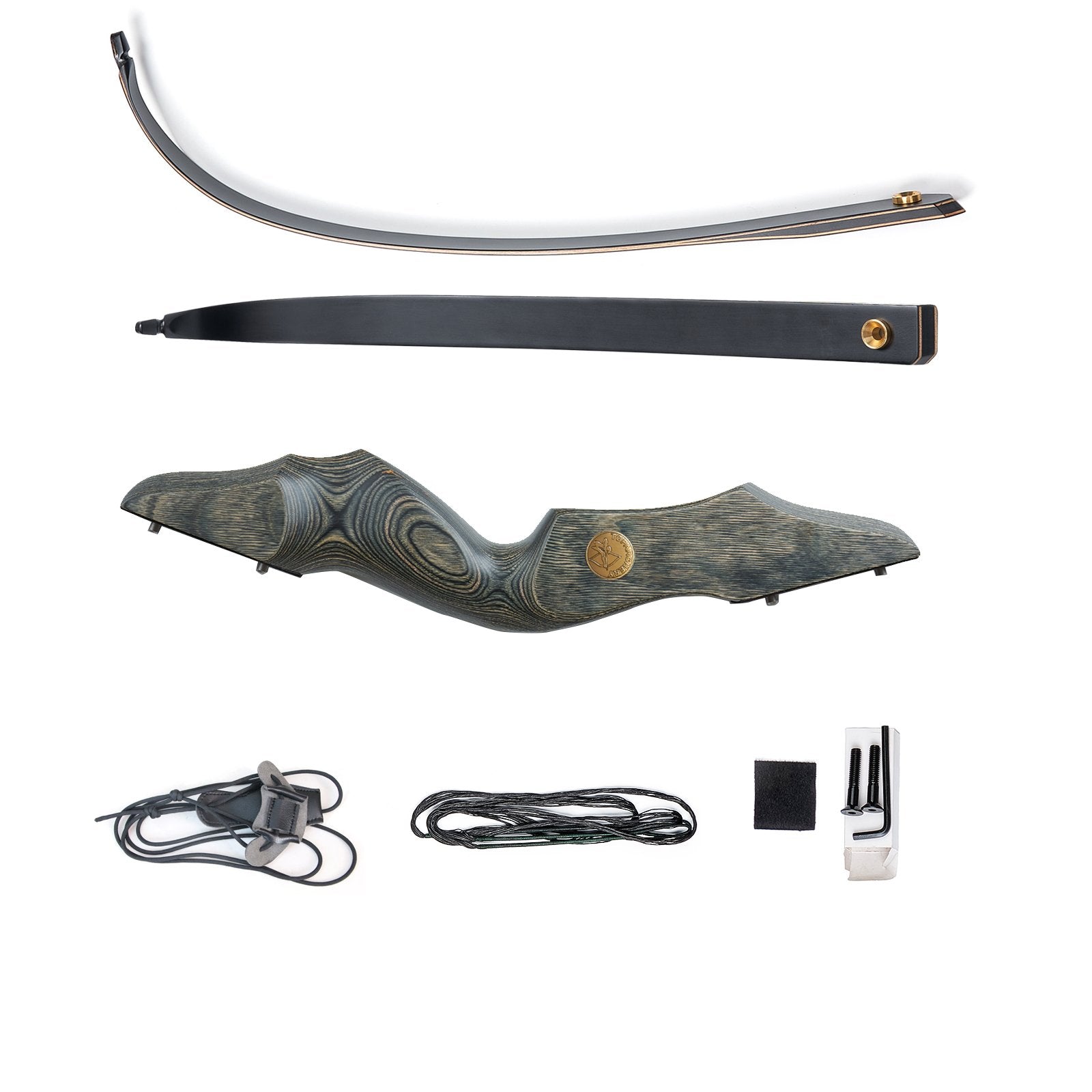 Archery 60" Wood Laminated Bow and Arrows Set Takedown Recurve Right H ...