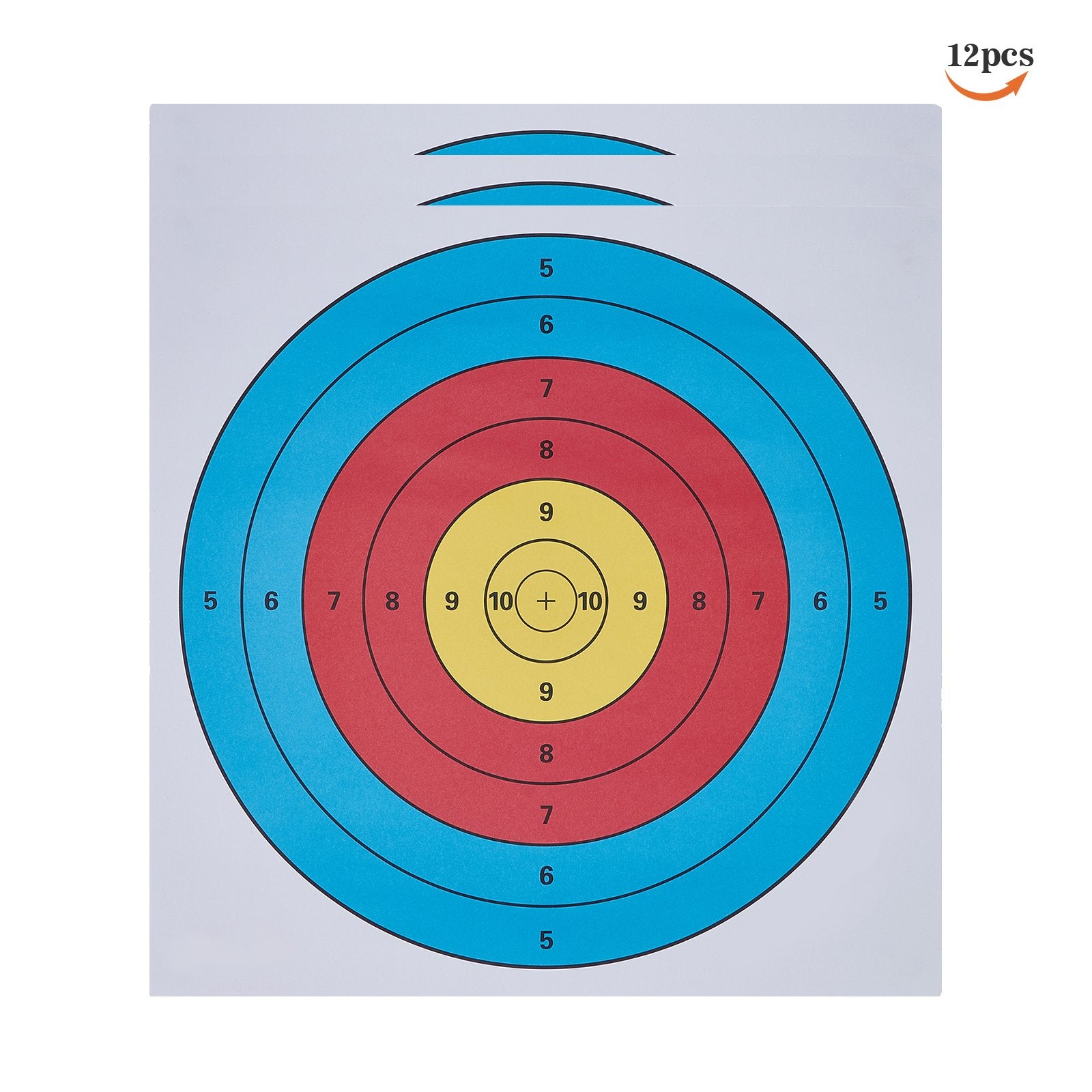 12Pcs Archery Target Paper Faces 40cm for Bow Arrow Practice Training ...