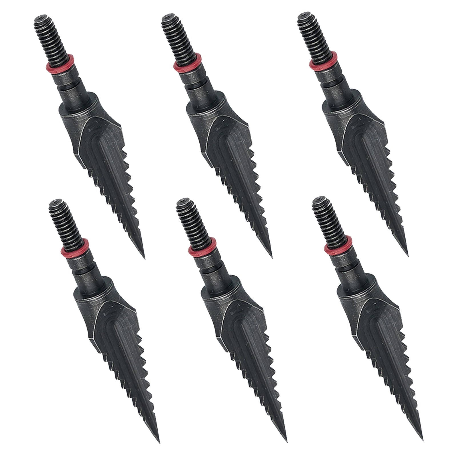 6Pcs Archery Arrowhead 125 Grains Sawtooth Arrowhead Carbon Steel Arro ...