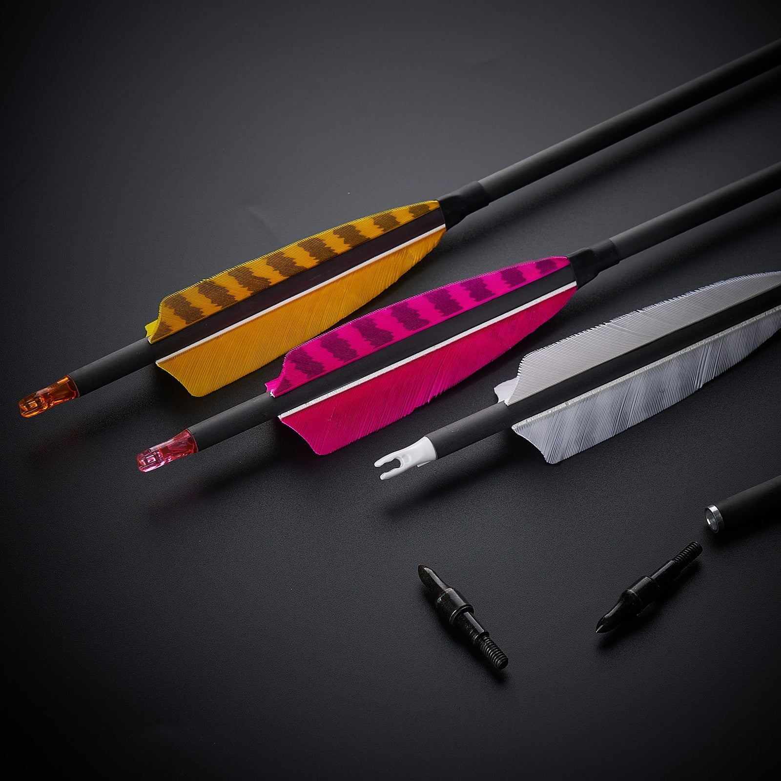 6pcs 32" Archery Turkey Feather Fletched Pure Carbon Arrows Spine 400 ...