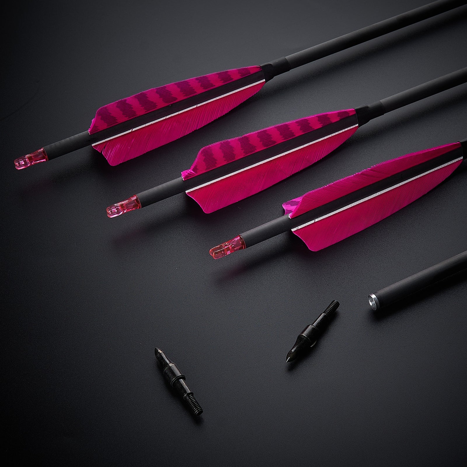 6pcs 32" Archery Turkey Feather Fletched Pure Carbon Arrows Spine 400 ...