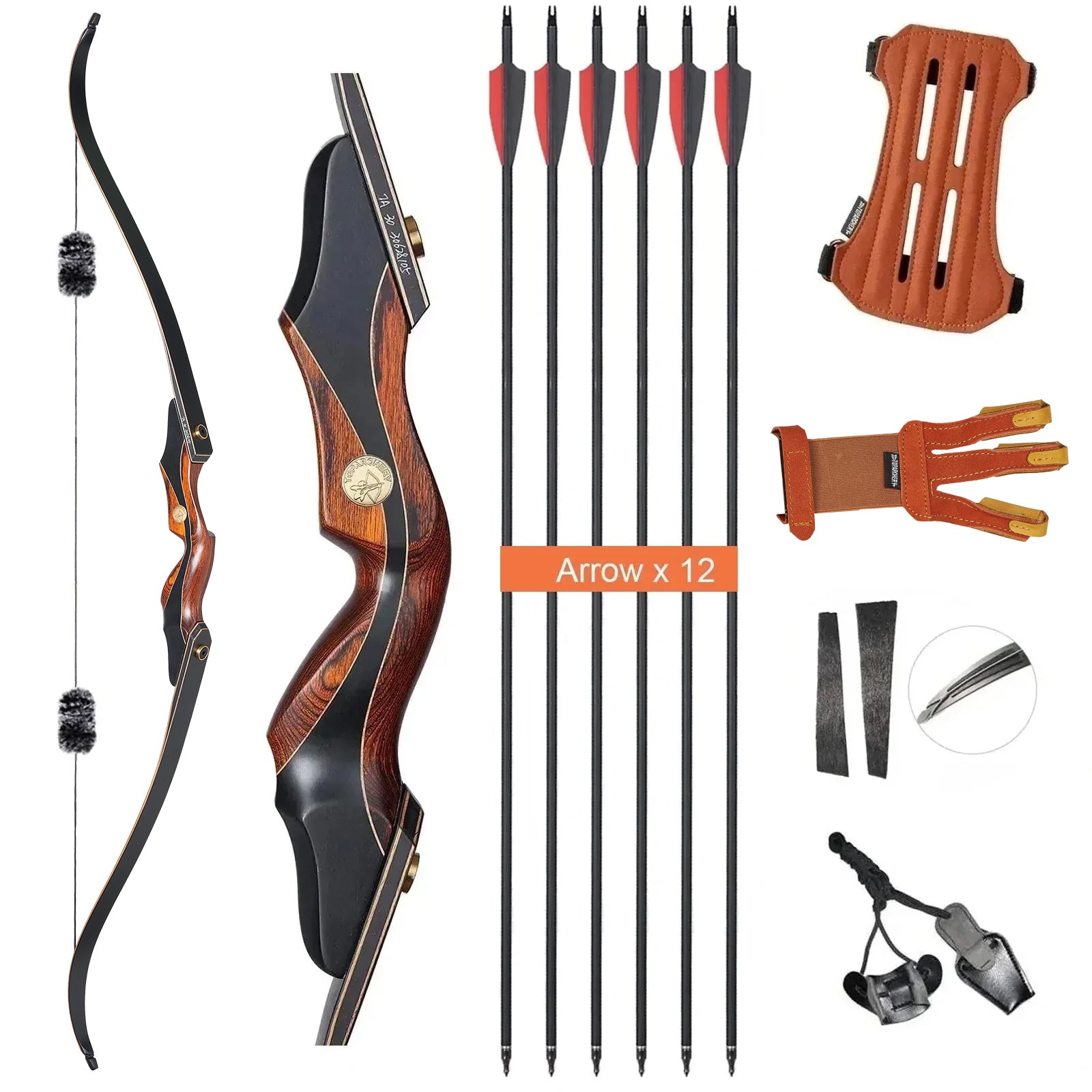 Archery 60" Recurve Hunting Bow and Arrow Set Takedown Laminated Bow f – TopArchery