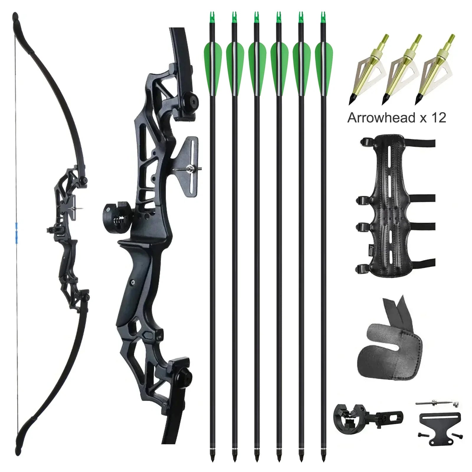 Archery 53" Beginner Recurve Bow and Arrow Set Right Hand Bow for Outd ...