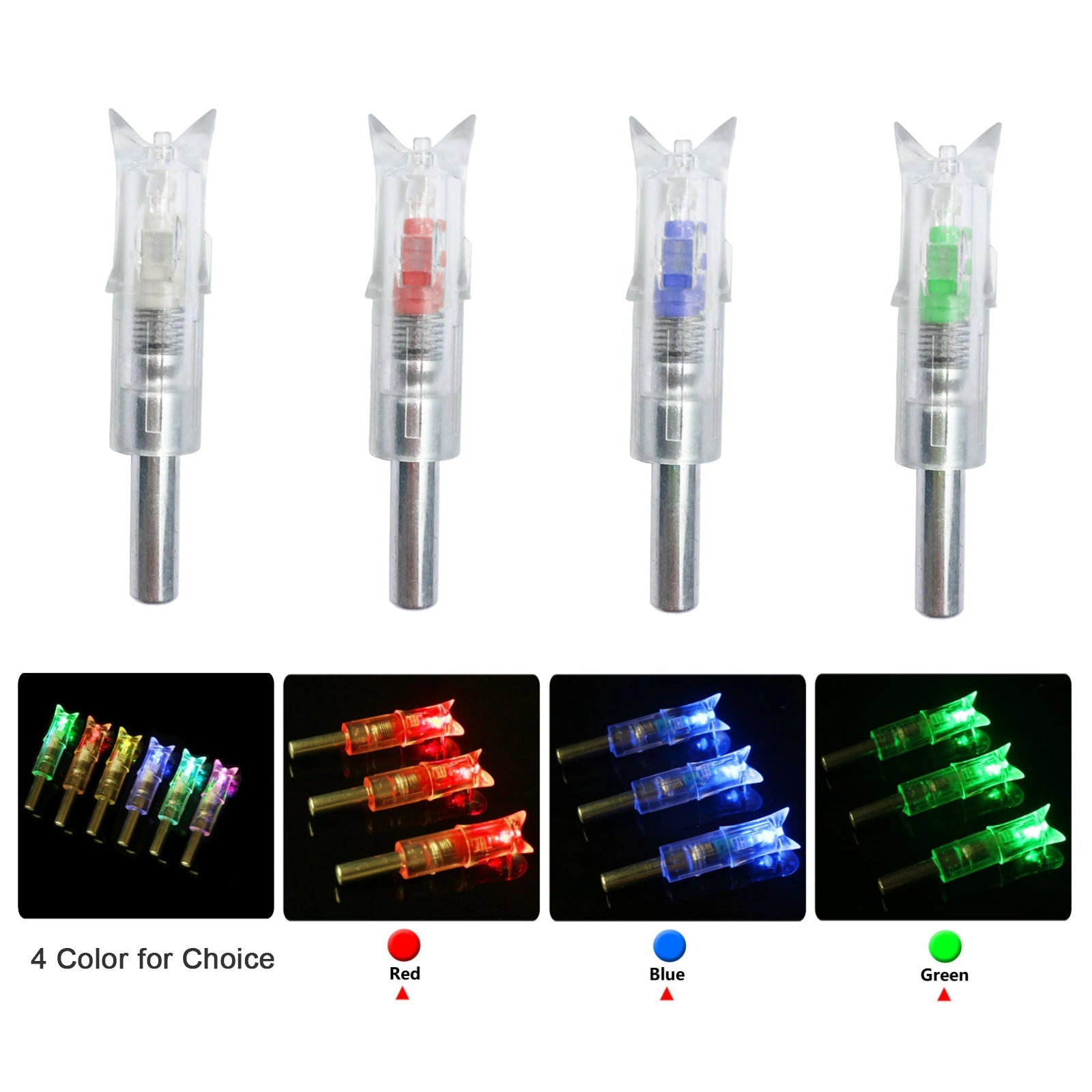 3pc Archery Lighted Arrow Nock LED Light for Arrow Shaft ID 7.62mm Out ...